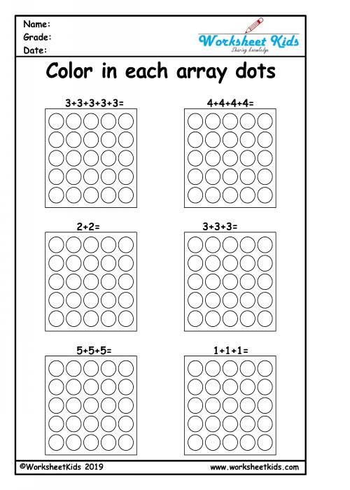 Repeated addition arrays activities for year 1, 2, 3 worksheets Repeated addition arrays activities for year 1, 2, 3 worksheets